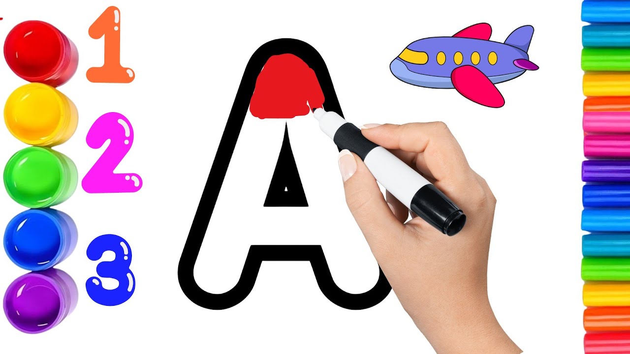 How to Draw Abc Alphabets For Kids And Toddlers | Learn To count ...