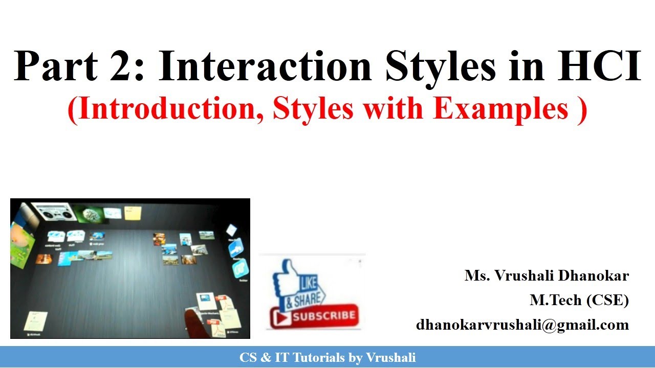 HCI 3.6 Part 2 : Interaction Style (Form Fills, Spreadsheets, Point ...