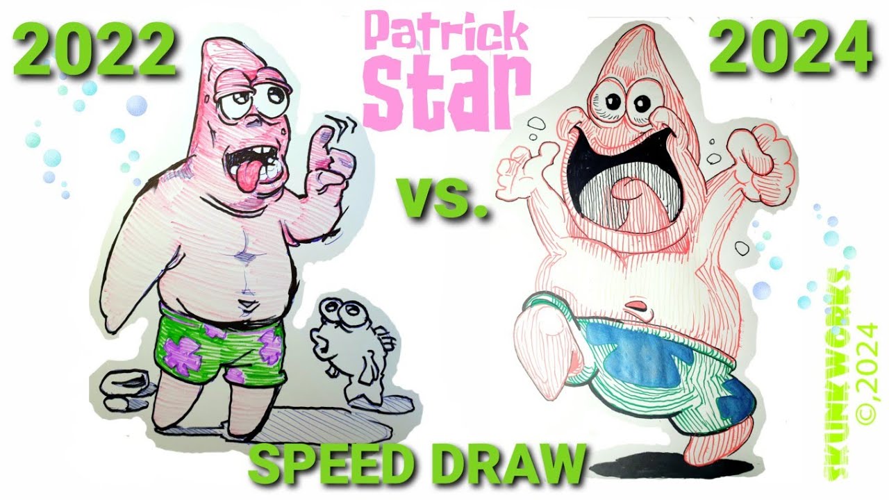 2024 Patrick Star Drawing VS 2022 - Fan Art Timelapse - YouTube