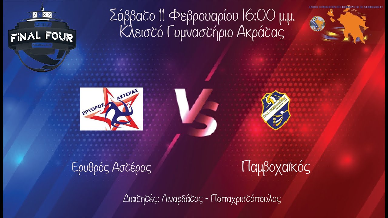 Ερυθρός Αστέρας - Παμβοχαϊκός 3-0 Final 4 - 2ος Τελικός Νεανίδων ...