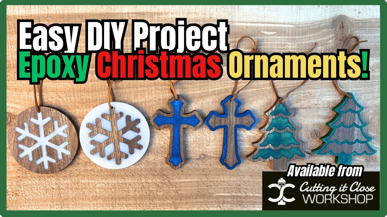 DIY Epoxy Christmas Ornaments - Onefinity CNC - Cutting It Close - YouTube