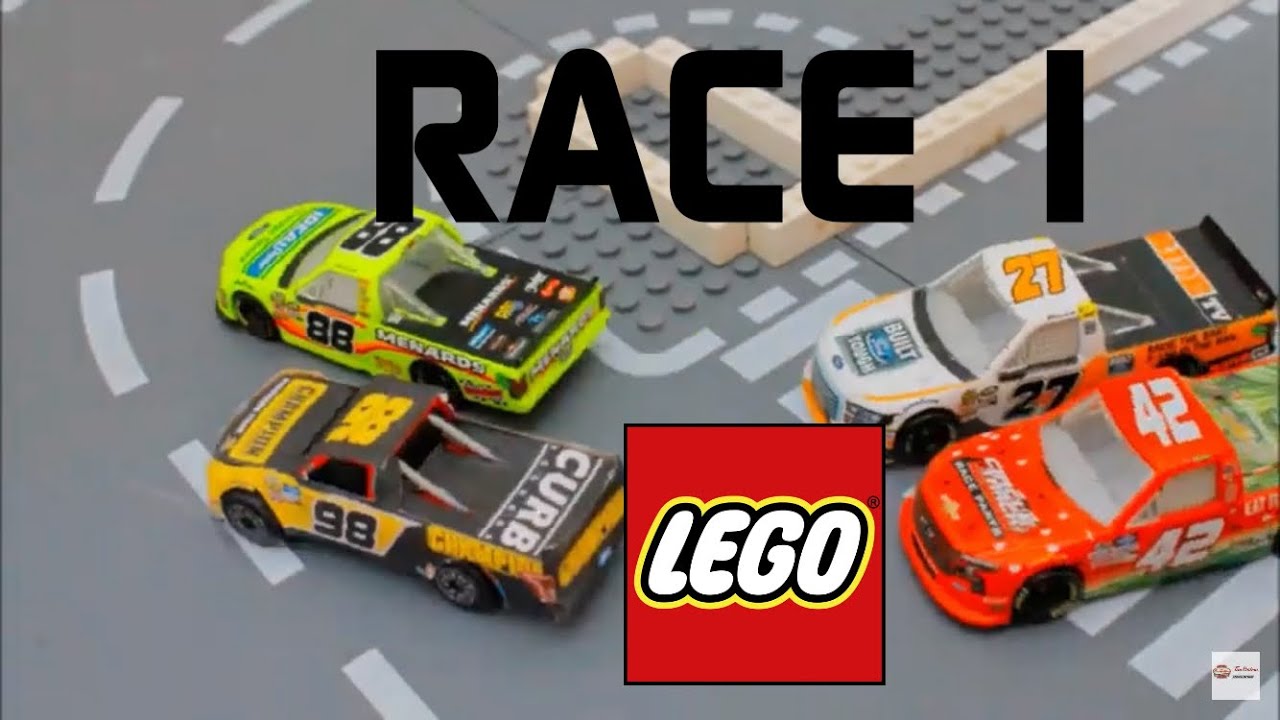 LEGO NASCAR Stop Motion: Thursday Truck Tournament Race 1 - YouTube