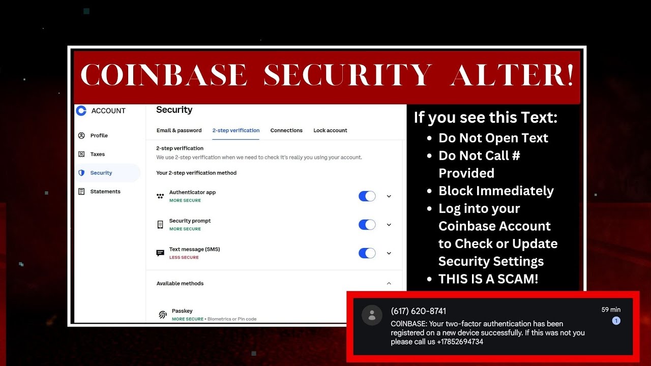 Security Alert! Coinbase - Scammers on the Move - Warning! - YouTube