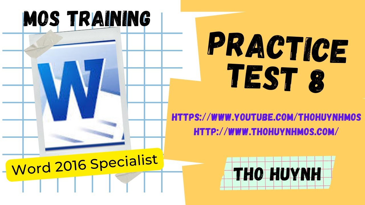 MOS Word 2016 Exam Practice Test 8 - YouTube