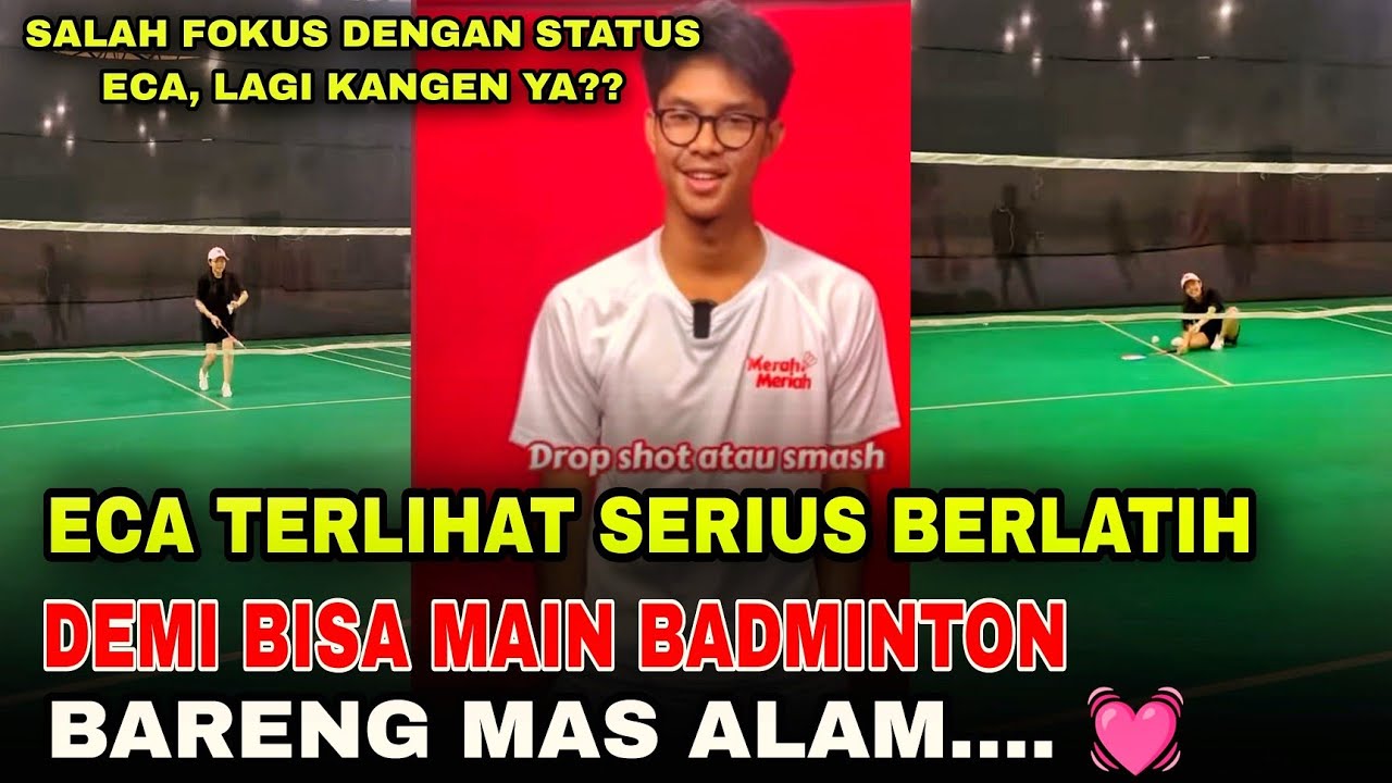 Eca Aura Terlihat Semangat Berlatih Badminton.. || Alam Ganjar Dan Eca Aura Terbaru - YouTube
