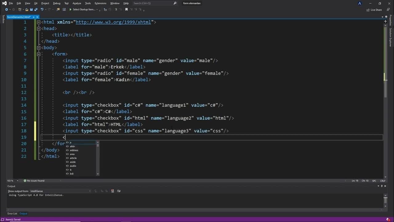 121) Form Elemanları Ders 2 (radio, checkbox, button) - YouTube