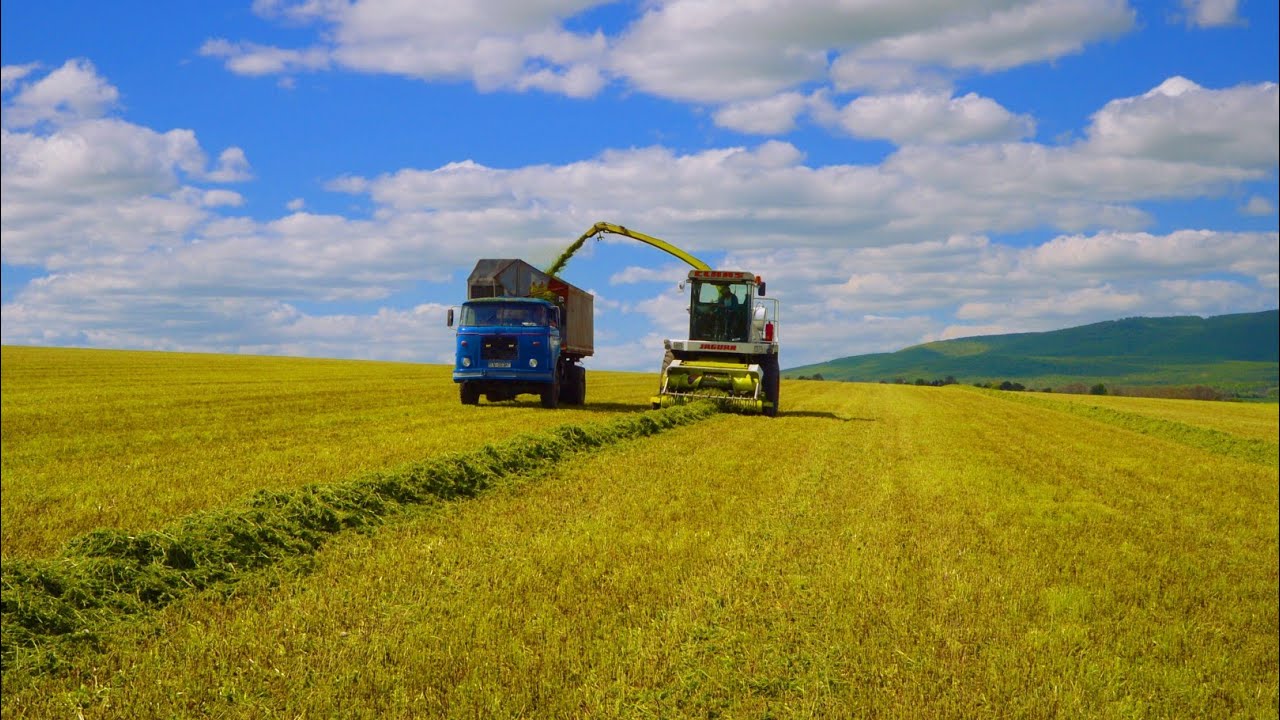 Senáže with old machines in PD Kozárovce l lucerna siata l - YouTube