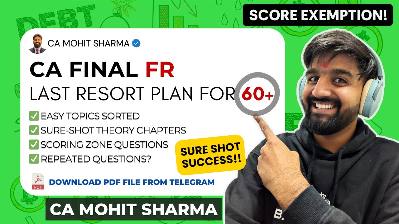 CA Final FR Last-Minute Strategy 🚨 | 60+ Marks with Easy & Scoring ...