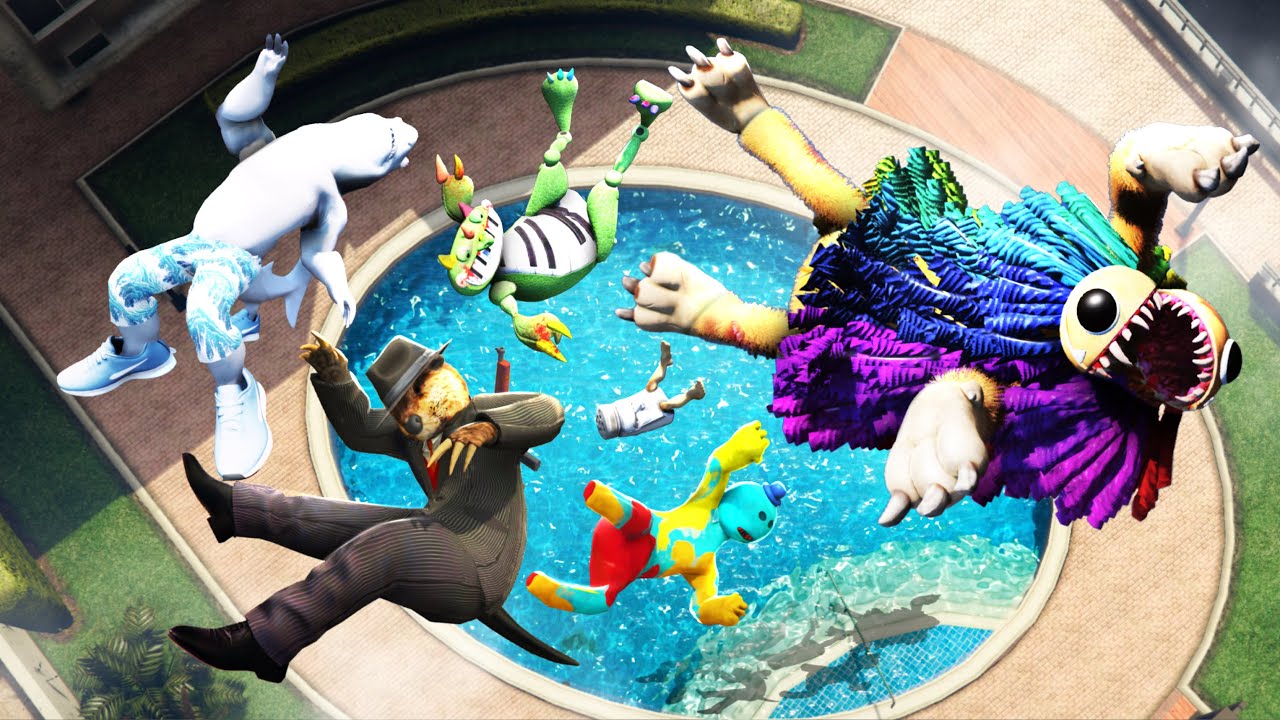 GTA 5 Tralalelo Tralala and Poppy Playtime Squad Ragdolls and Jumping ...