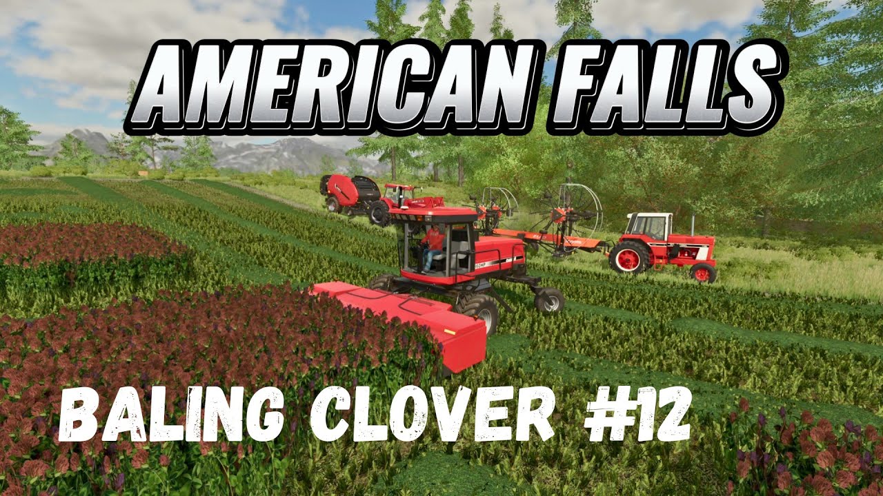 AMERICAN FALLS FS22 - CLOVER | Mowing, Raking & Baling | Time Lapse ...