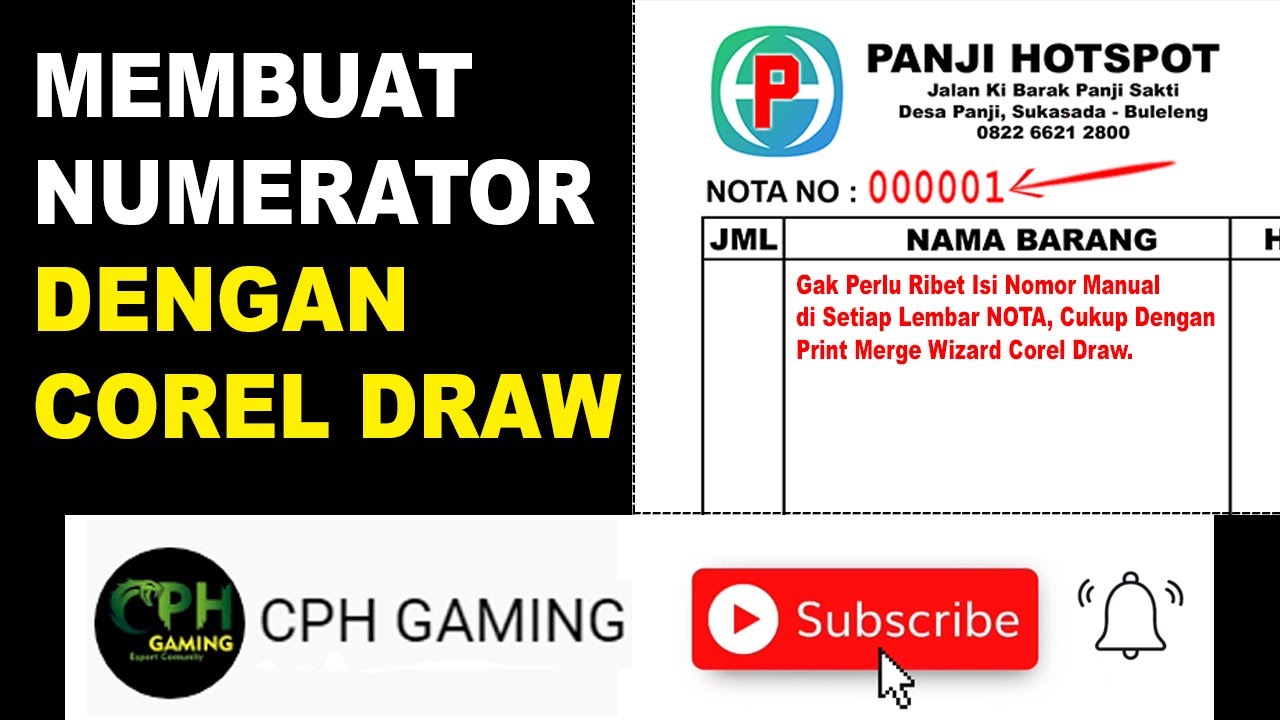Cara Membuat Numerator Menggunakan CorelDraw - YouTube