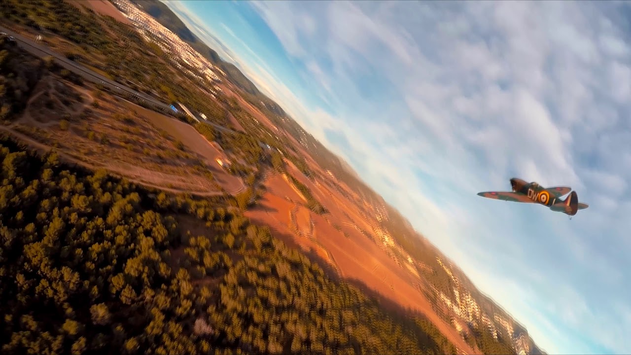 FPV Formation Flight: Drone with RC Spitfire - YouTube