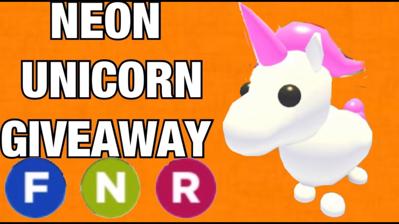 ADOPT ME NEON UNICORN GIVEAWAY - YouTube