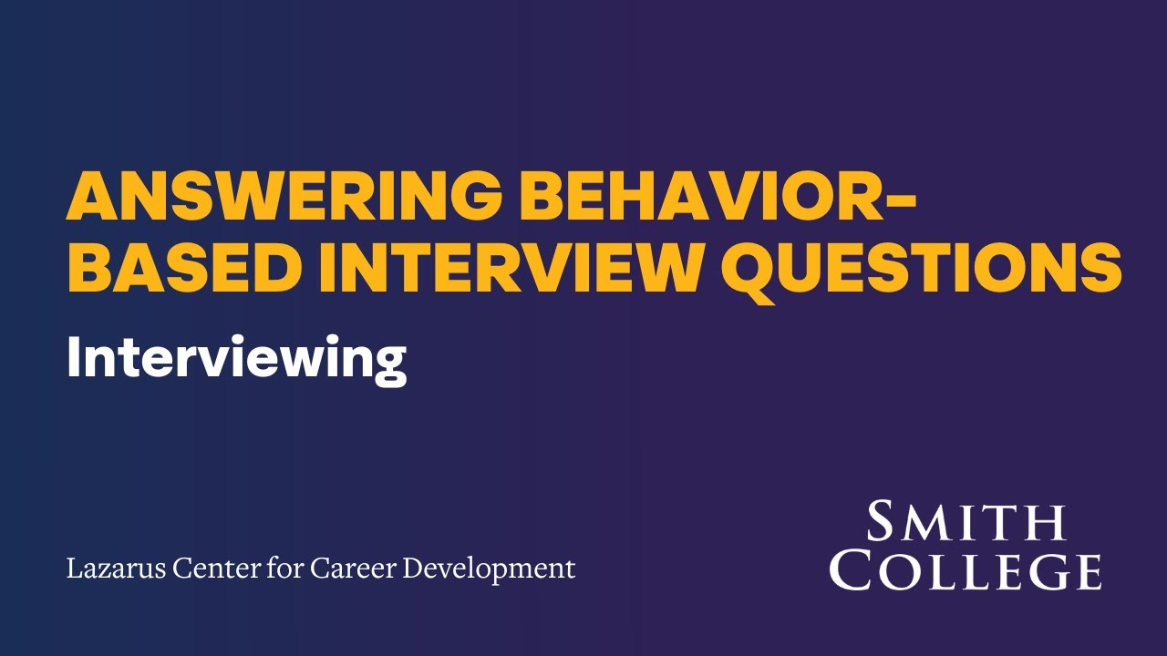 Answering Behavior-Based Interview Questions - YouTube