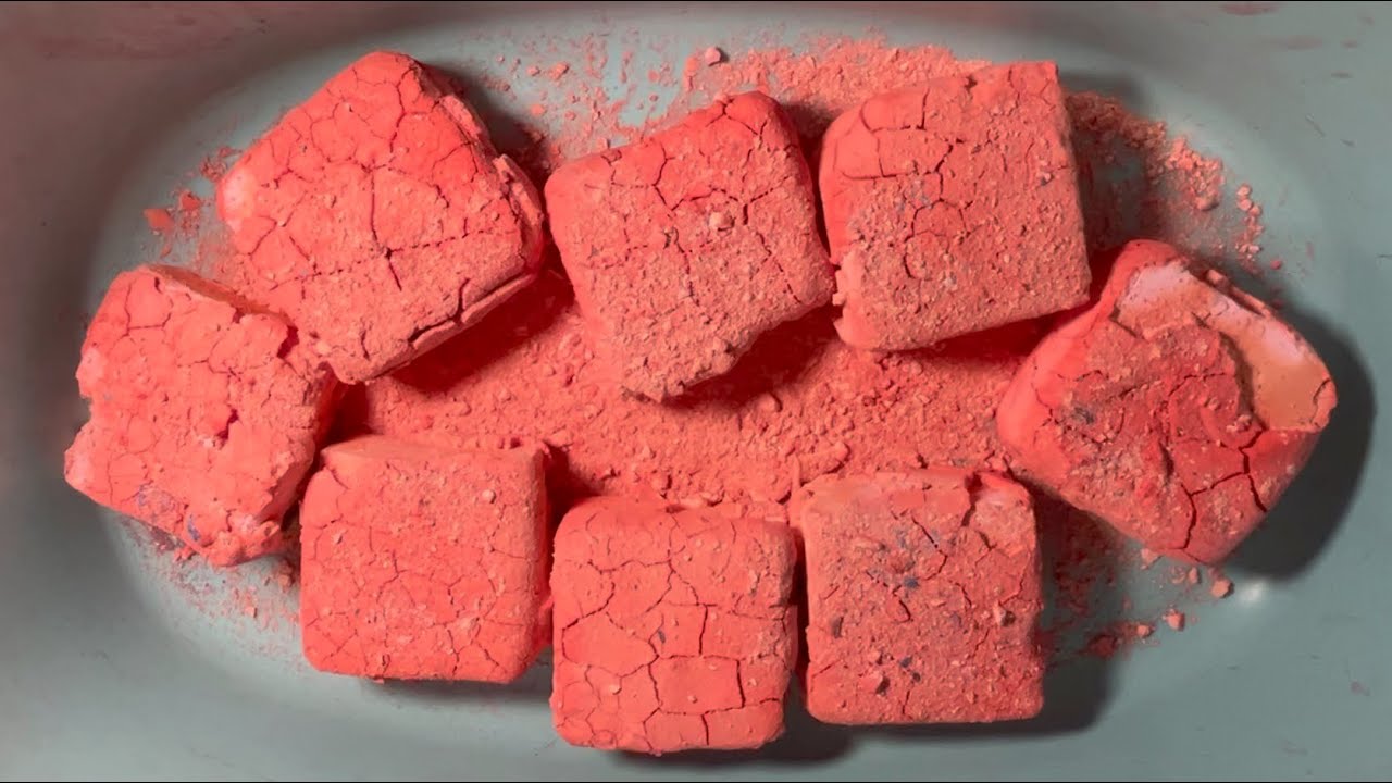 Soft fluffy lovely red pasted fresh gym chalk blocks - YouTube