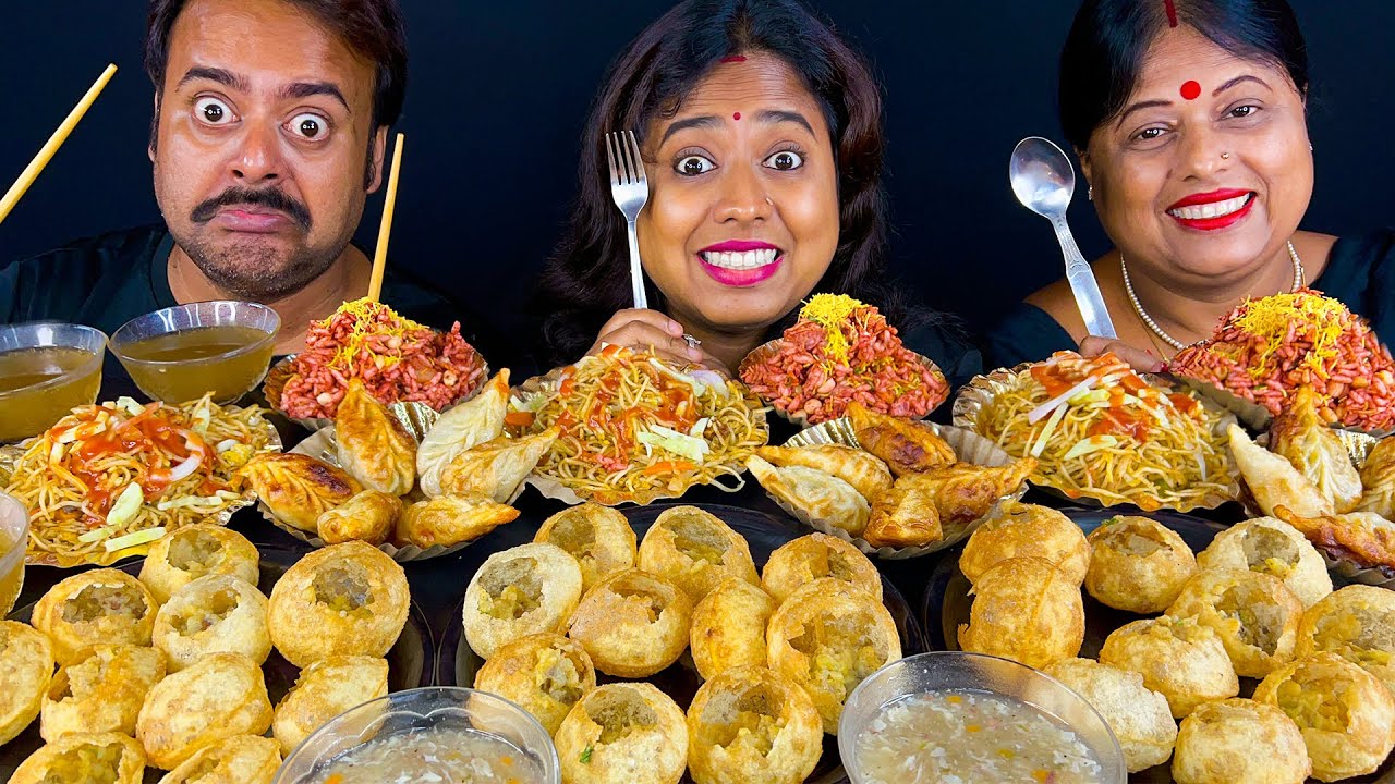Street Food Eating Challenge - Fuchka, Bhel Puri, Chicken Momo, Chicken ...
