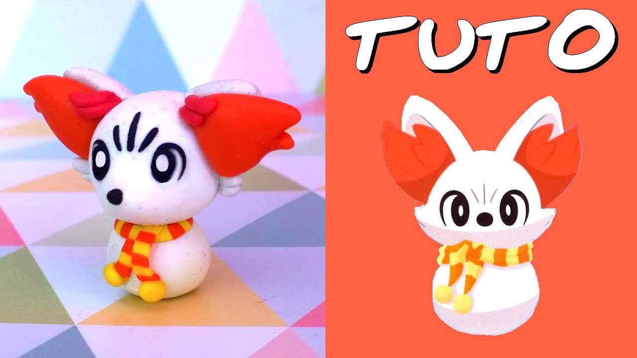 TUTO FIMO NOEL | Feunnec Pokémon de neige / Snow Fennekin (de Pokémon ...