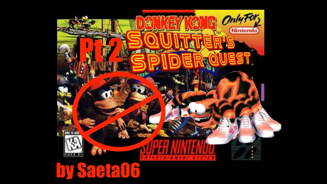 Squitters Spider Ques Pt. 2!! DKC2 RomHack! (Livestream 64!) - YouTube