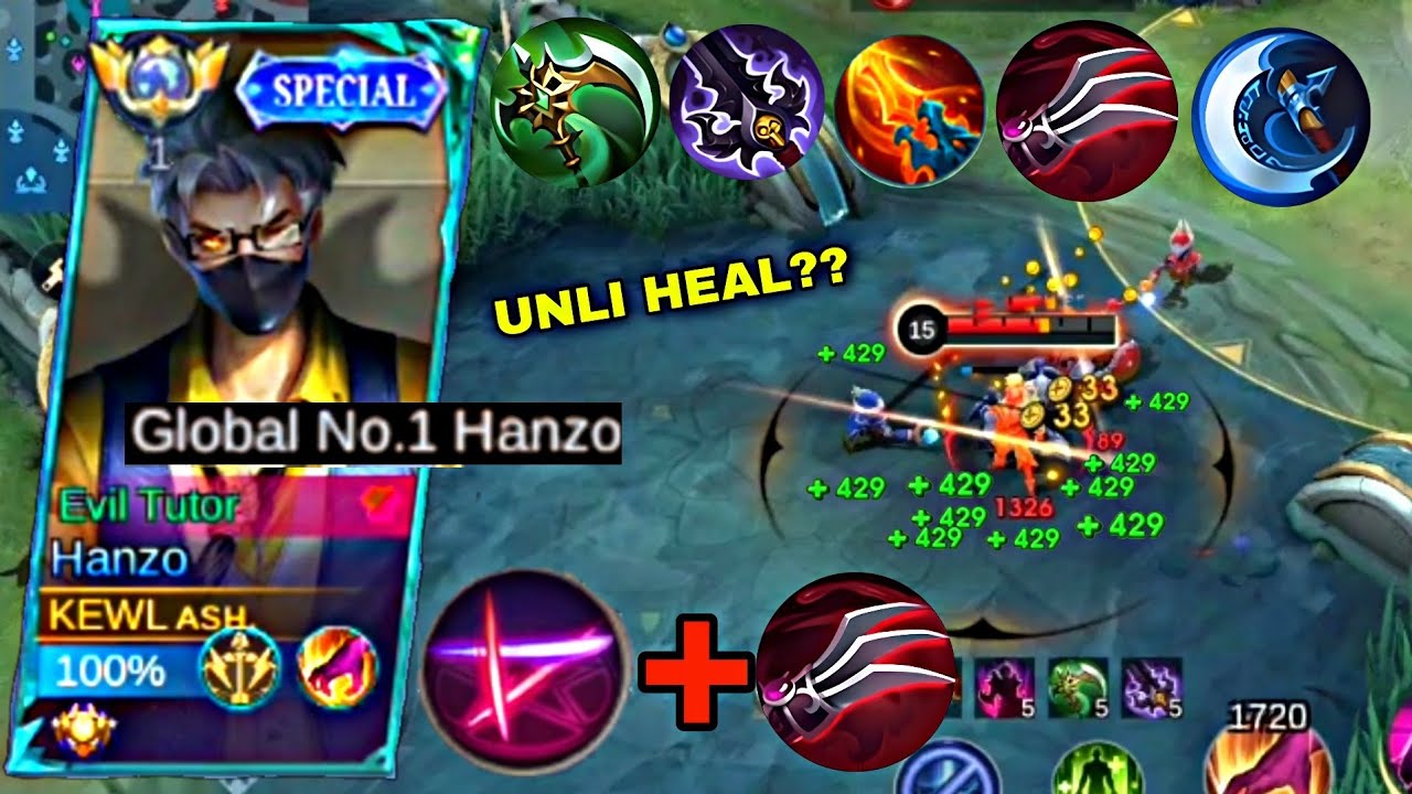 NEW HANZO MONSTER LIFESTEAL BUILD!! (hanzo best build and emblems 2024 ...