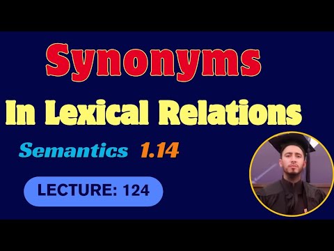 Synonyms in Lexical Relations|by Muhammad Alamgir - YouTube