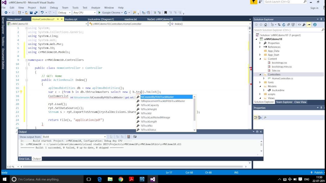 How to create Crystal report using Visual Studio, MVC report part2 - YouTube
