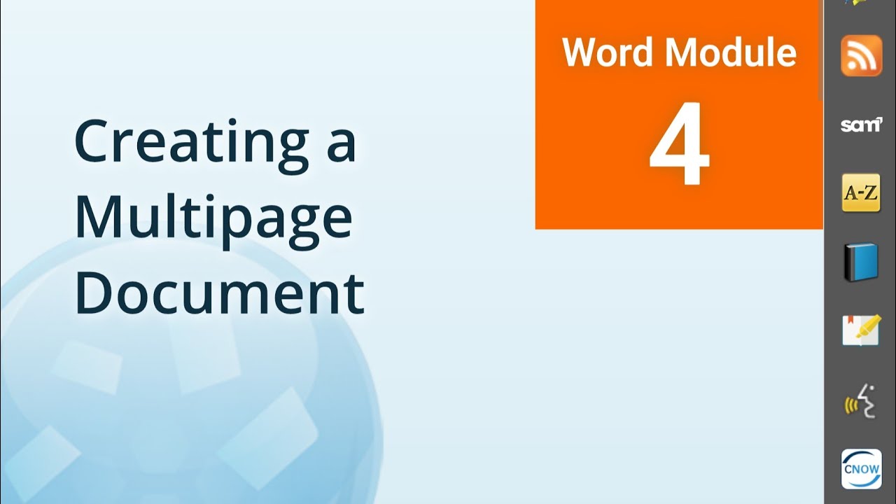 WORDS : Module 04 SAM TRAINING Creating a Multipage Document - YouTube