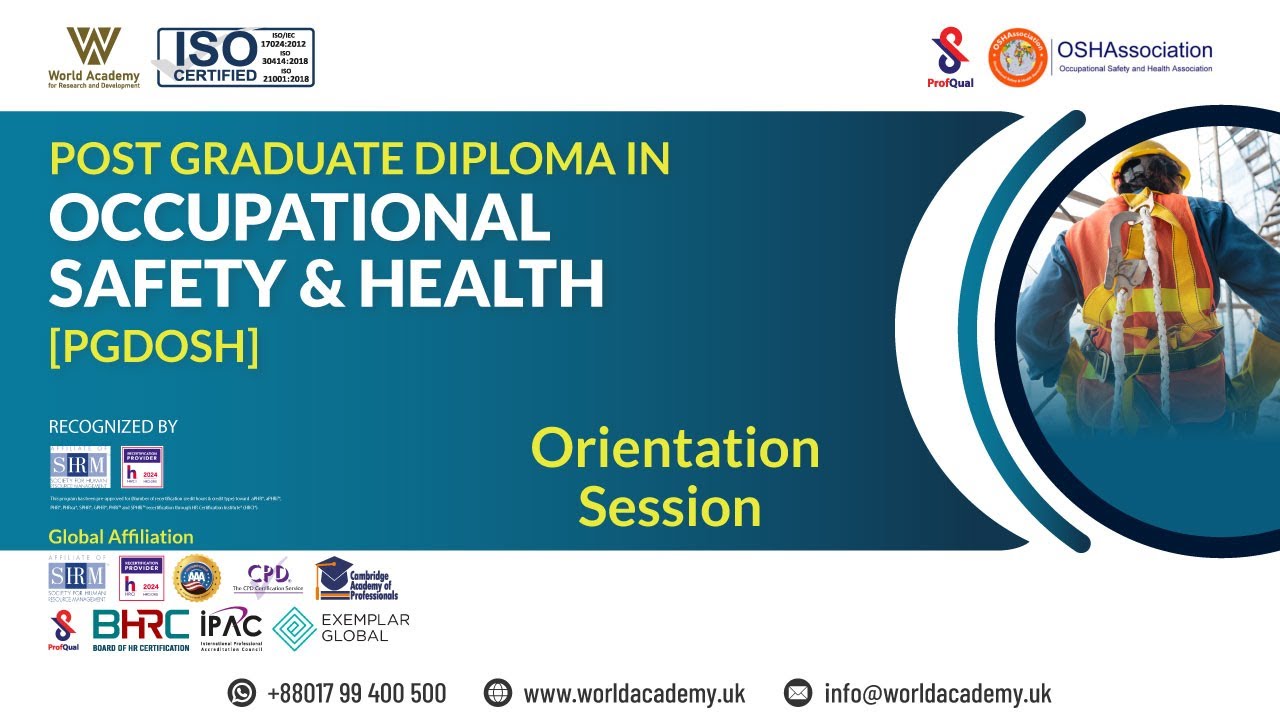 Post Graduate Diploma in Occupational Safety & Health [PGDOSH] - YouTube