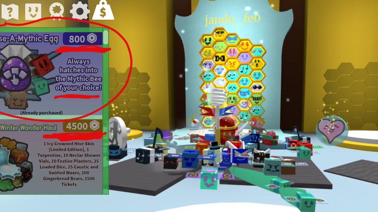 Hey today i will be buying a choose a mythic bee egg/getting all the Christmas bundles in bee ...