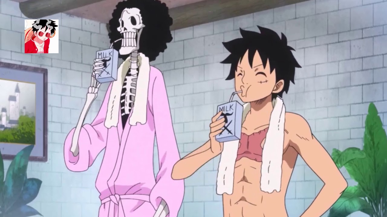 Luffy and Brook drink Milk "oh, all healed" :) - YouTube