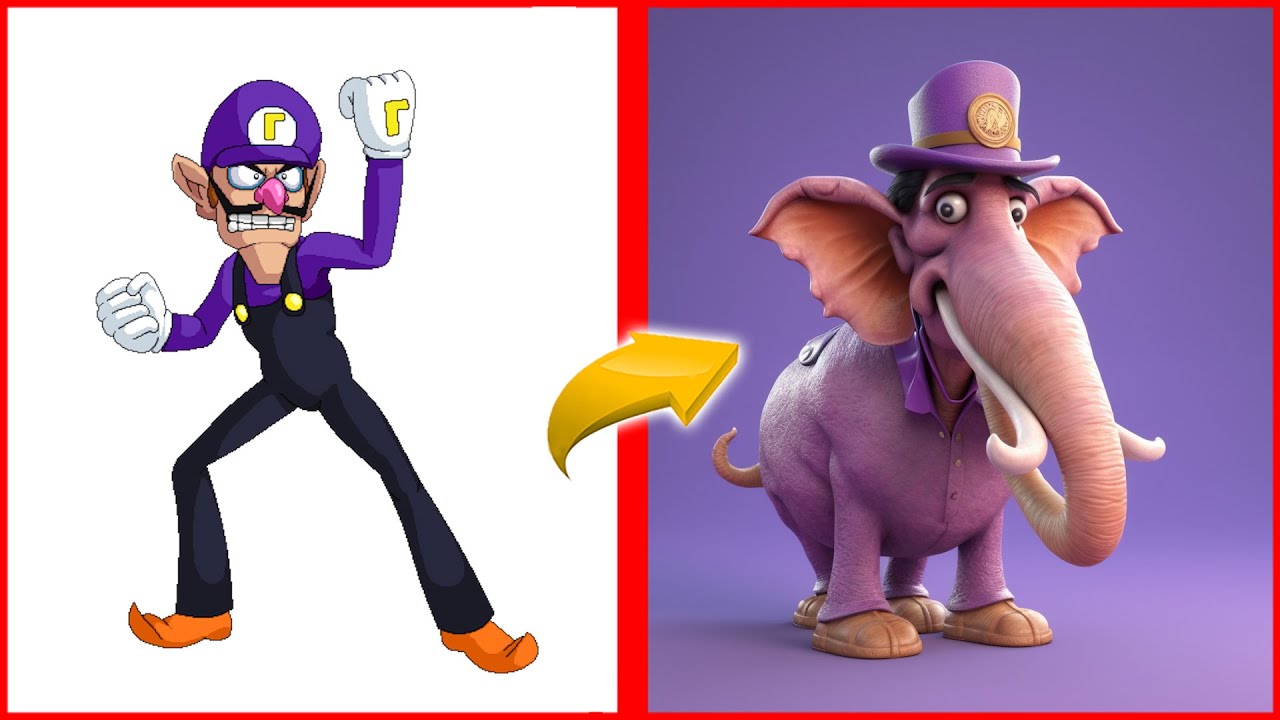 Super Mario Bros all Characters as Elephant 2023 | Cartoon Characters ...