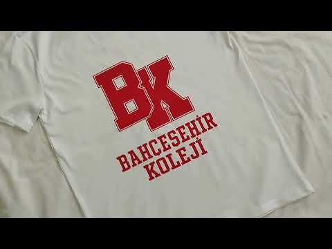 Bahçeşehir Siyah Yaka Kırmızı Logolu Beyaz T Shirt