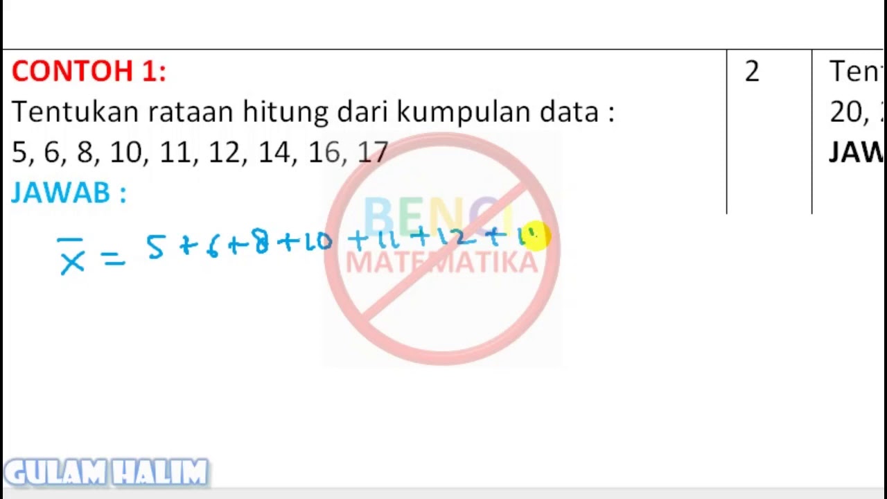 rataan data tunggal contoh 1 - YouTube