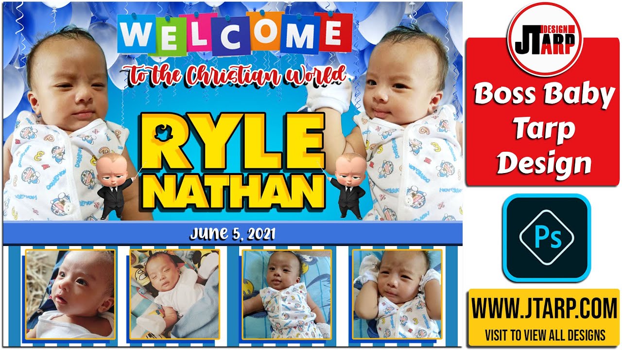Boss Baby Tarpaulin Template PSD for Christening - YouTube