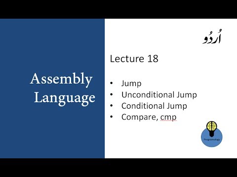 lecture 18 jump, unconditional jump, conditional jump and compare cmp, jmp in assembly in urdu ...