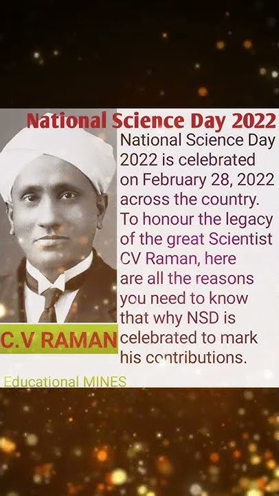 National Science Day 2022:Why February 28 is celebrated as NSD? Honouring Prof.CV Raman #cvraman ...