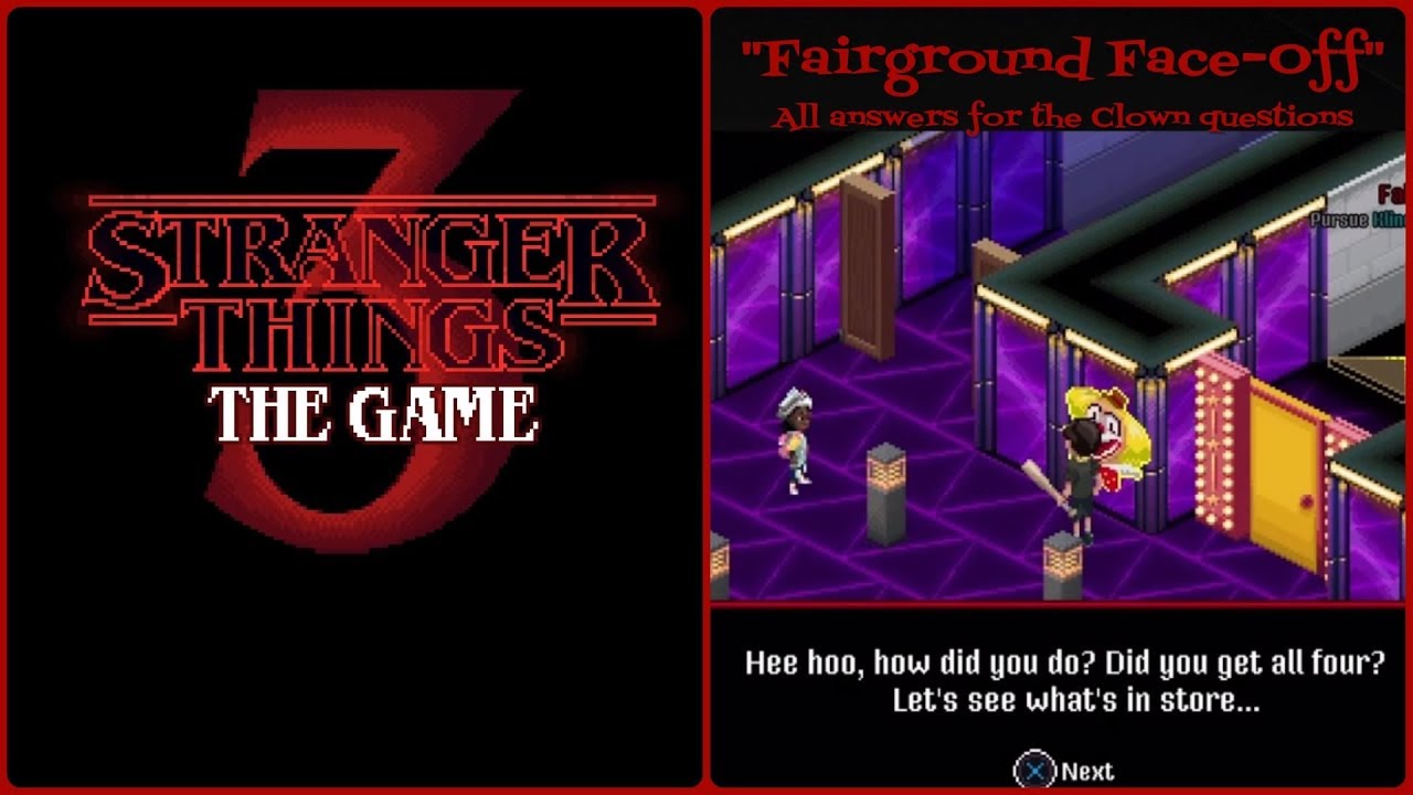 STRANGER THINGS 3 The Game "Funhouse Clown Questions" - YouTube