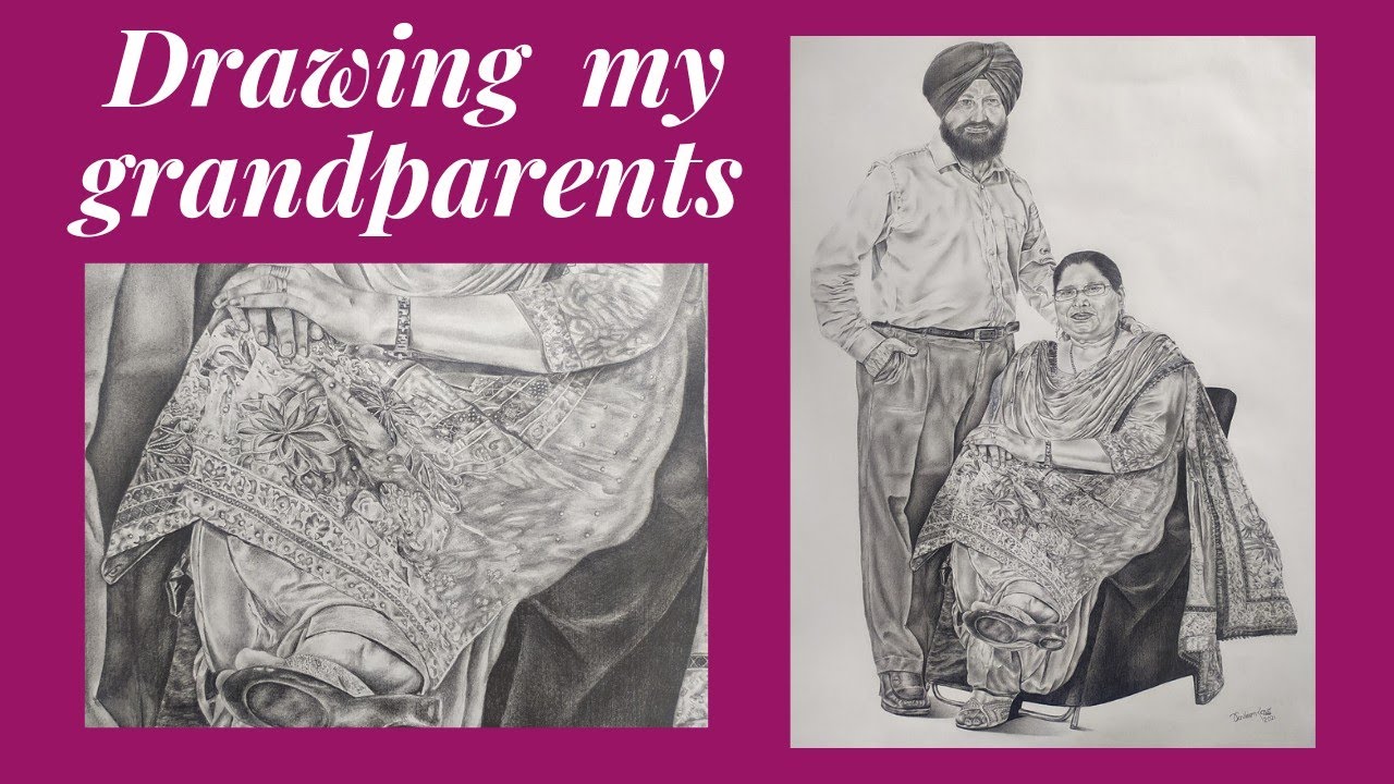 Drawing grandparents | sketch | more than 50 hours | A1size | tutorial ...
