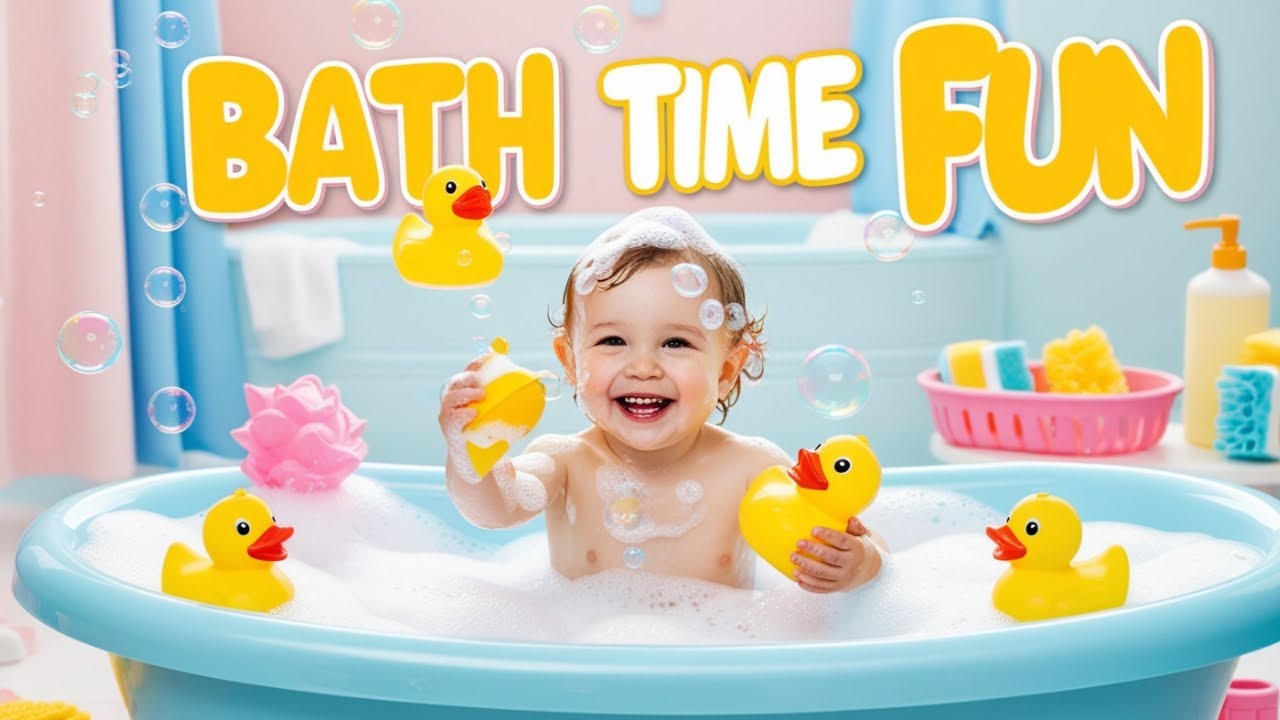 Bath Time Fun Song | Splish Splash Nursery Rhyme for Kids | Fun For ...