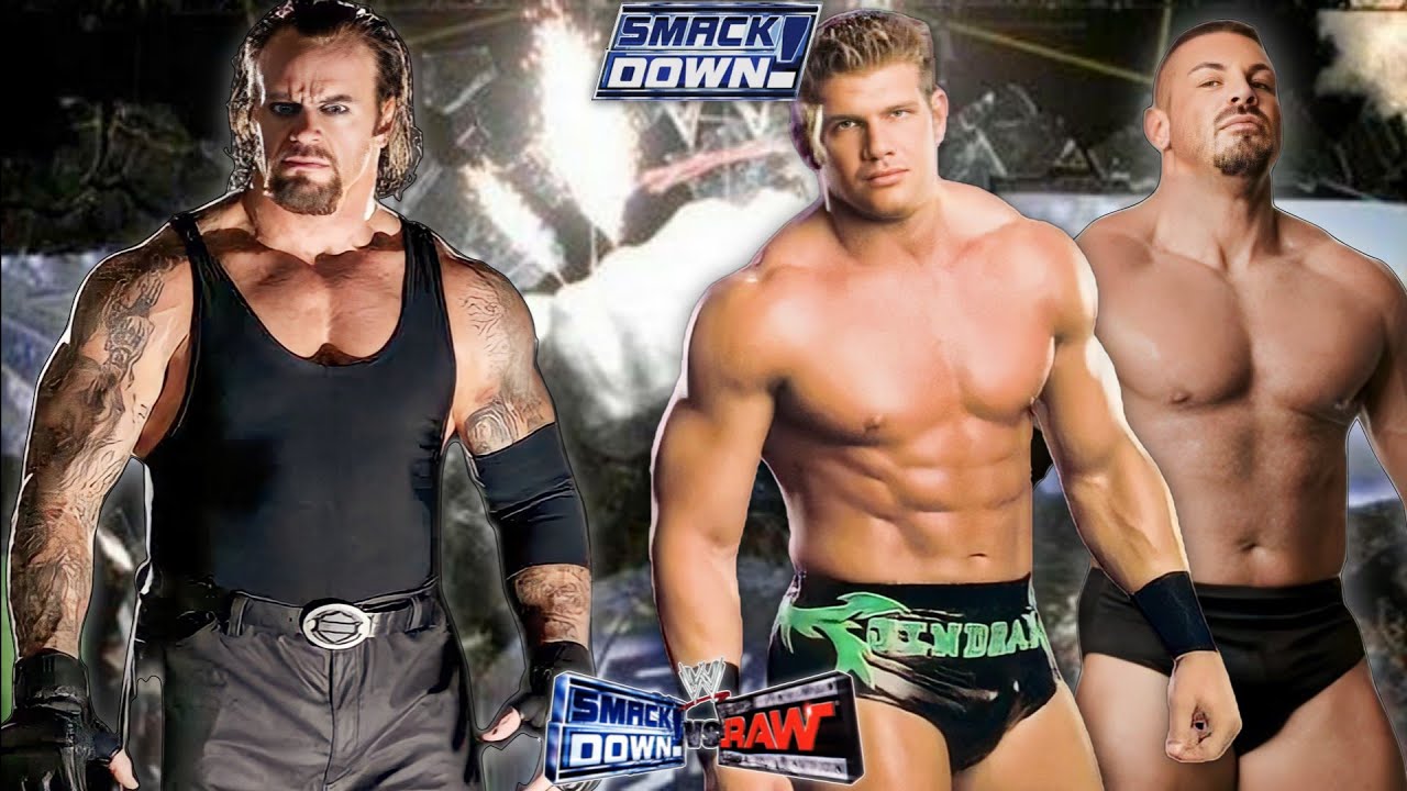 WWE Undertaker vs Mark Jindrak and Luther Reigns SmackDown 24.02.2005 ...