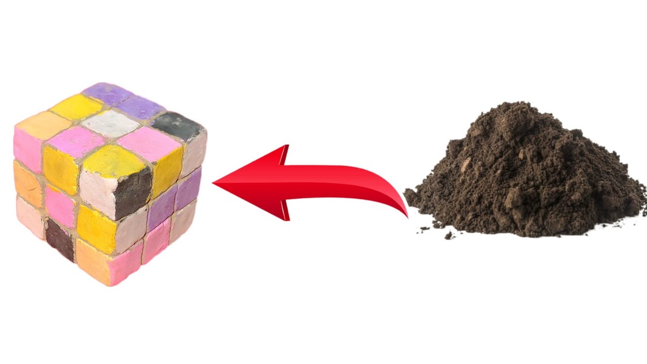 How can you make a Rubik's Cube with mud? - craft mud art - YouTube
