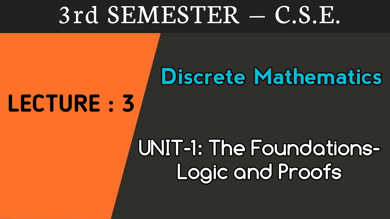 Lecture 3: Contradiction || Contingency || The Foundation-Logic and ...