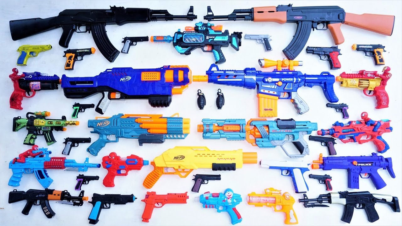 Collecting Sniper Gun AK47 Gun NERF ECHO COMMANDER M16 SEMI OTOMATIC ...