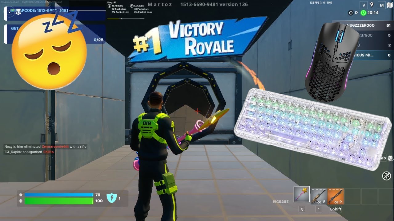 YUNZII X71 ASMR 😴 Martoz Turtle Fights 🏆 Satisfying Keyboard Fortnite ...