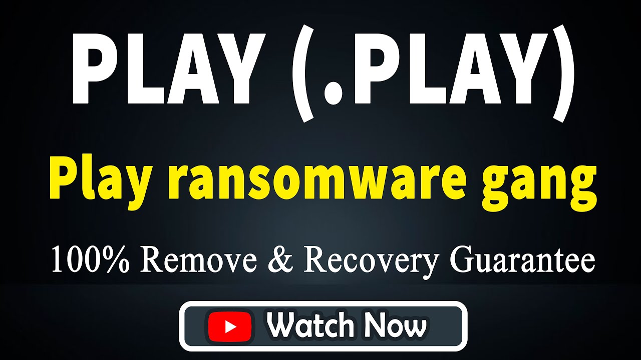 || SOLVED || PLAY (.PLAY) Ransomware gang - removal and decryption ...