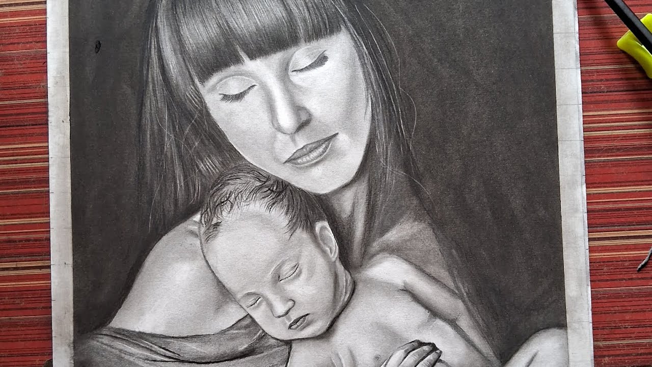 world 🌎 best mother's drawing 💖 || (drawing tutorial) - YouTube