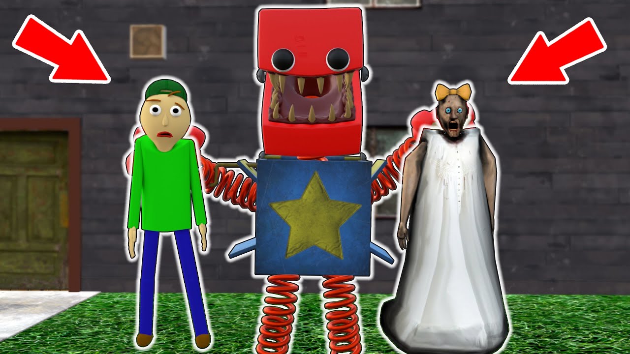 Granny vs Baldi vs Boxy Boo Poppy Playtime - funny horror school ...