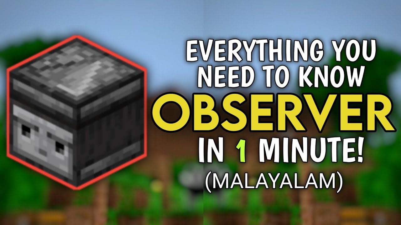 OBSERVER: Everything You Need To Know In 1 Minute!! (മലയാളം) - YouTube