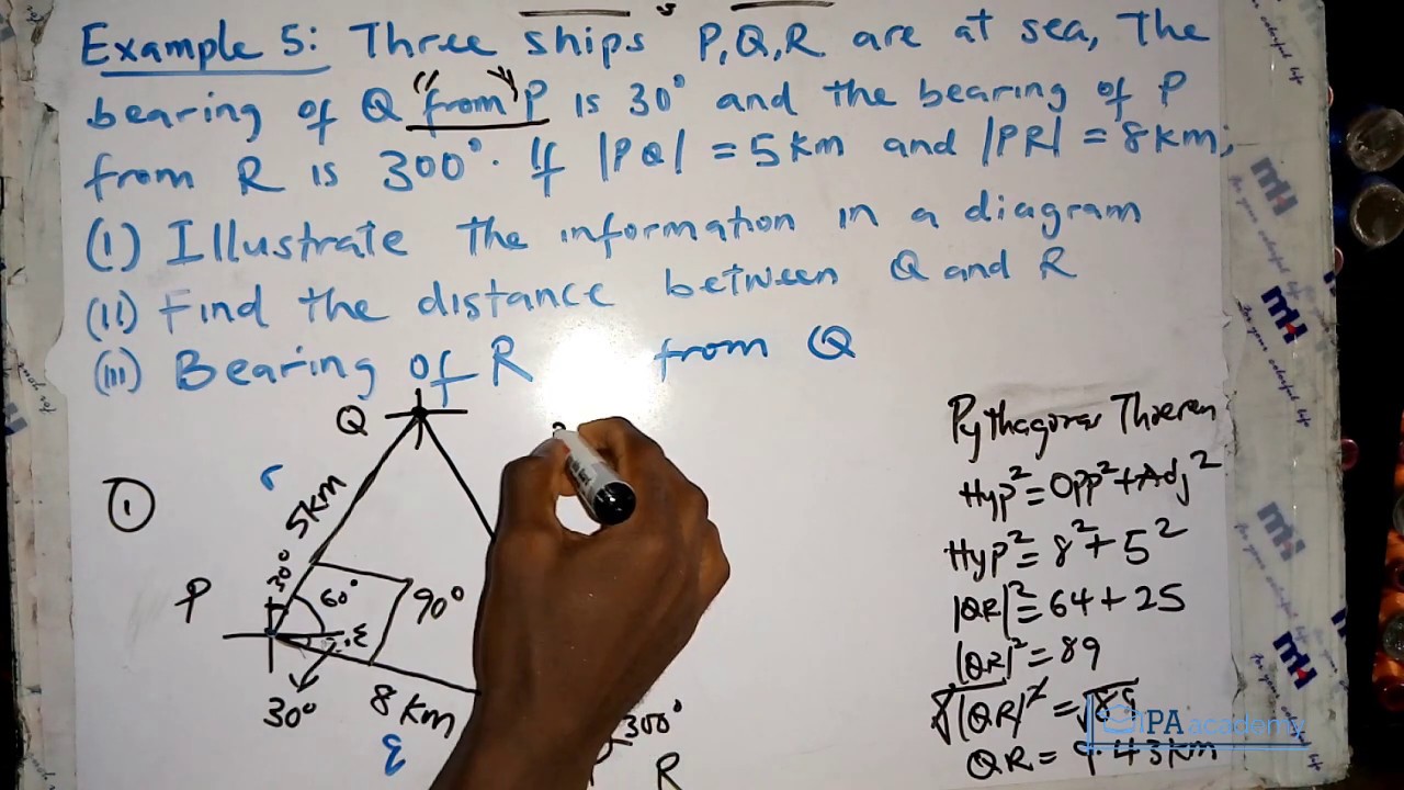 BEARING AND DIRECTION Part 6: Solution to Question on Bearing and ...