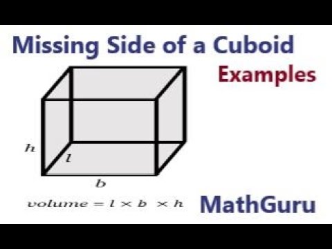 How to find a missing side of a cuboid given the volume | 3D shapes | Examples - YouTube