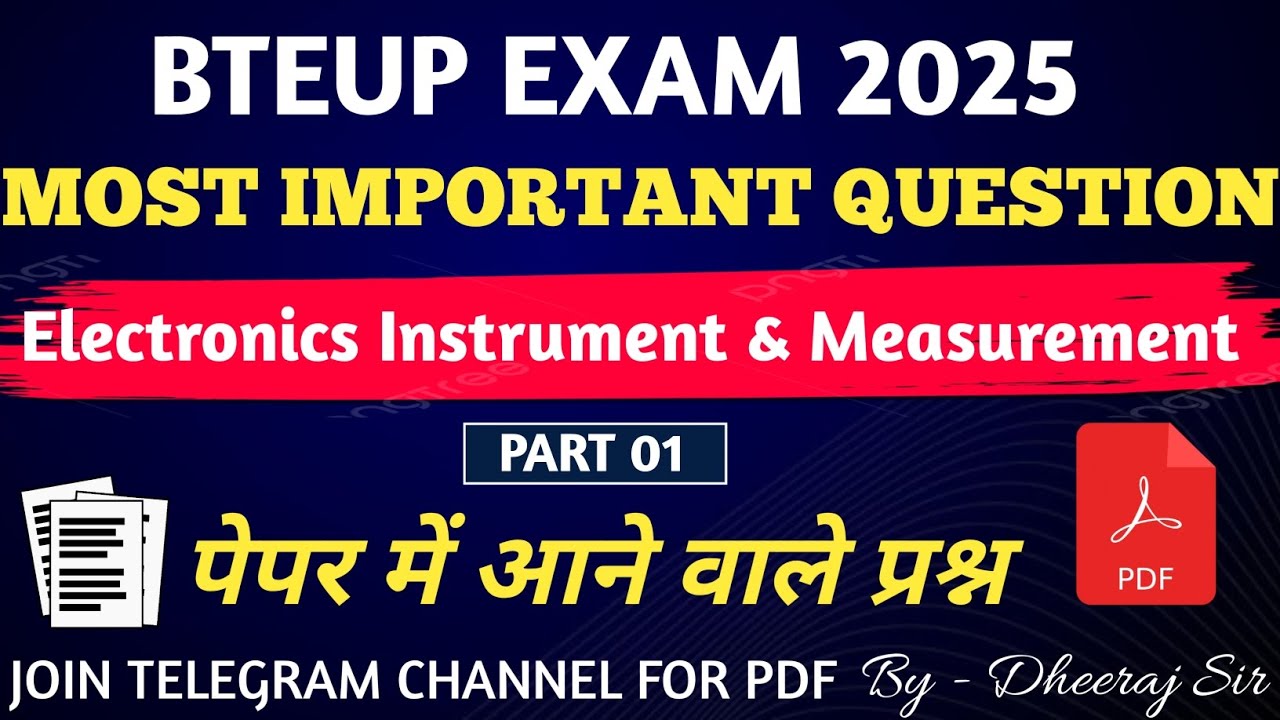 Electronics Instrument & Measurement Most Important Questions 2025 ...